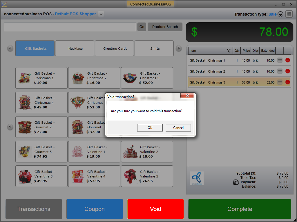 Connected Business Community - Void Item/Transaction